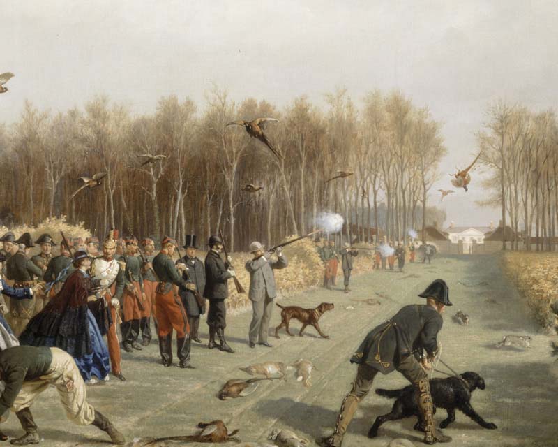 Scène de chasse à tir - Papier peint - Papiers de Paris